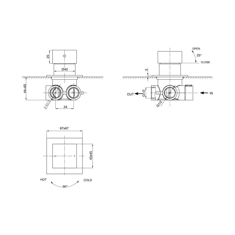 Parisi Quadro Wall Mixer Small Plate - Chrome – The Source
