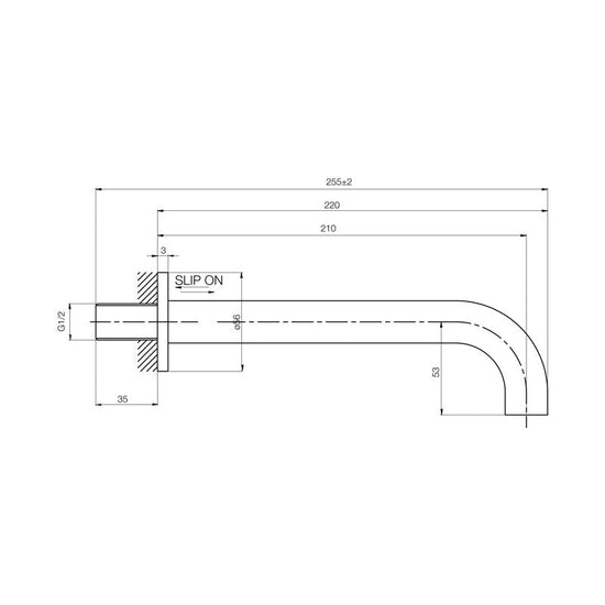 Parisi Tondo Wall Spout Curved 220mm – The Source