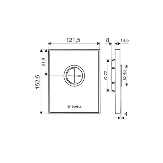 Schell Ambition Eco WC Flush Plate | Black Glass – The Source